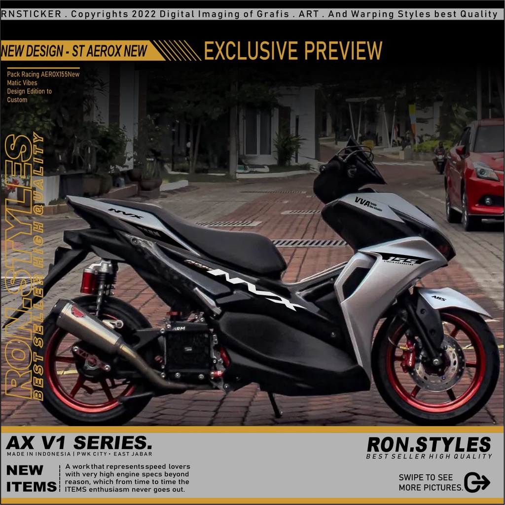 HITAM Ar01 CUTTING AEROX NEW STRIPING AEROX 155 NEW STRIPING Variation ...