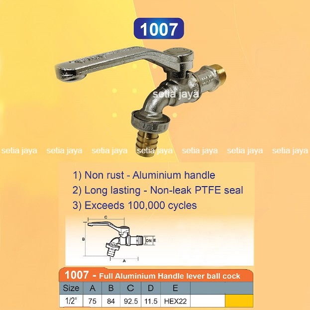ANA H/D BALL BIB TAP 1007 1/2" Made In THAILAND ANA Full Aluminium ...