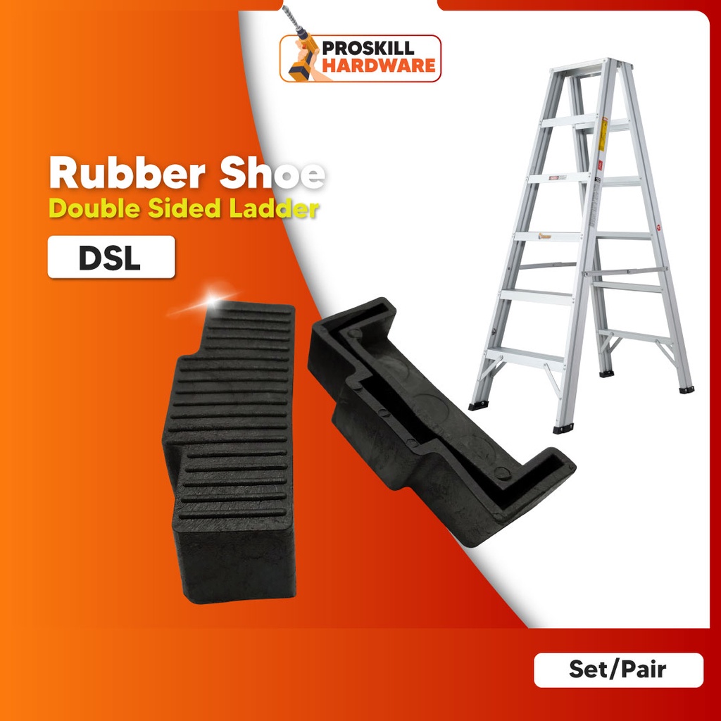 PROSKILL HARDWARE Ladder Rubber Shoes Aluminium Double Sided Ladder ...