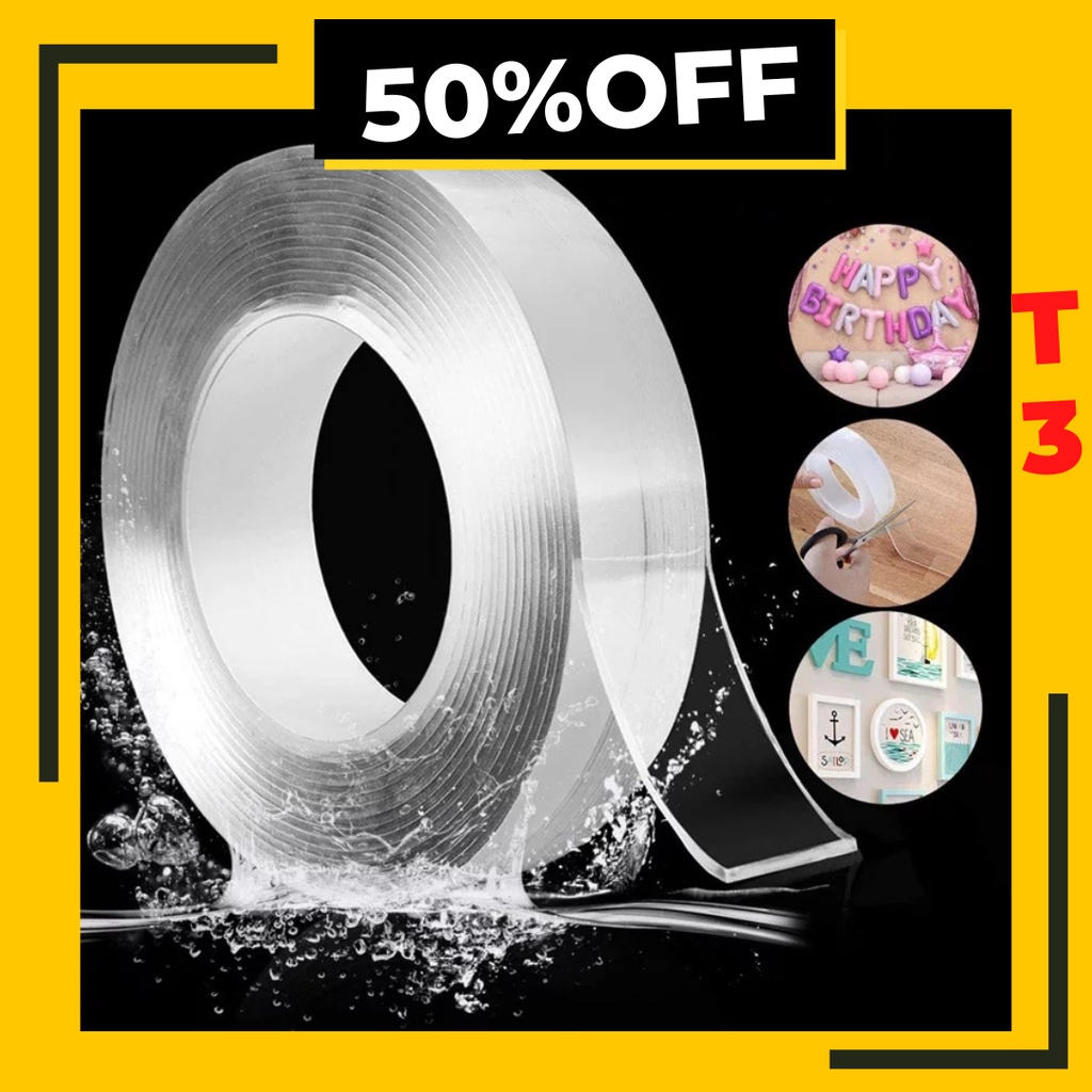 𝗡𝗮𝗻𝗼 𝗦𝘂𝗽𝗲𝗿 𝗦𝘁𝗶𝗰𝗸 𝗗𝗼𝘂𝗯𝗹𝗲 𝗦𝗶𝗱𝗲𝗱 𝗧𝗮𝗽𝗲 Pita Nano Strong double tape sticky ...