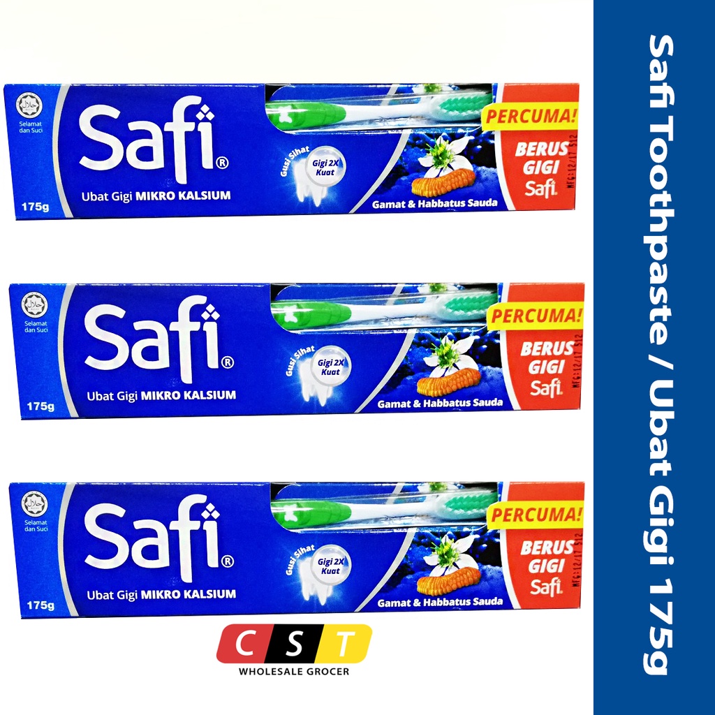 Safi Ubat Gigi Gamat 175g (Percuma Berus Gigi) X 3 Units | Shopee Malaysia