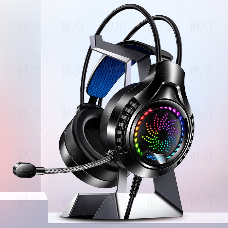 Gaming Headset LED light Headphone with mic full bass earphone Over Ear ...