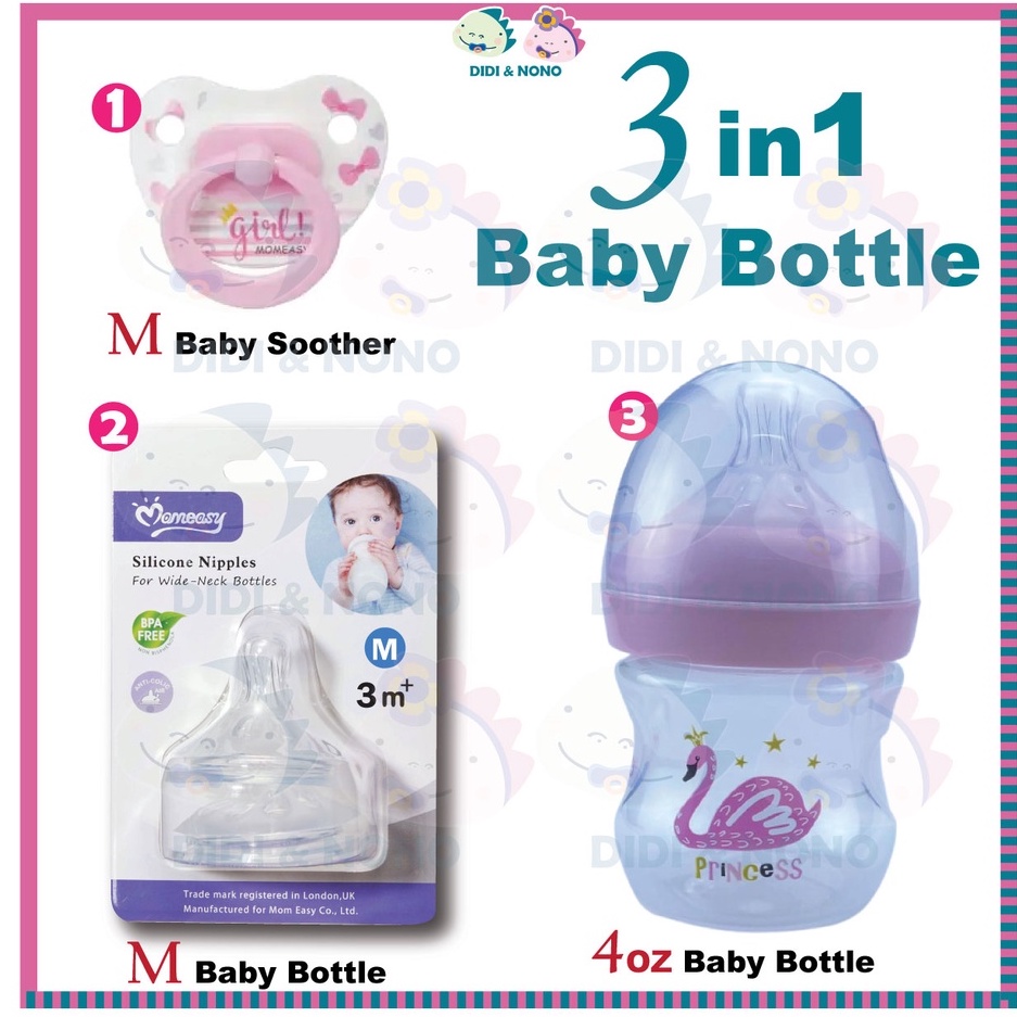 ME Wide Neck PP Bottle Botol Susu Anti Colic Bpa Free Newborn Baby ...
