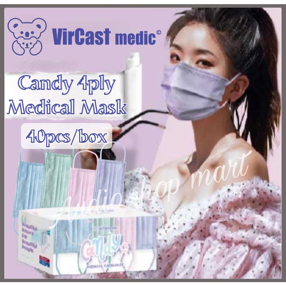 Vircast Medic Candy 4ply Medical Mask (40pcs/box) | Shopee Malaysia