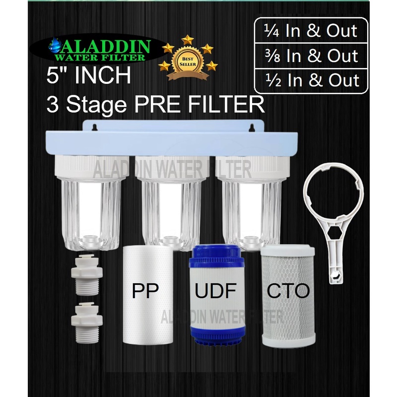 HIGH QUALITY Heavy Duty 5" 3 Stage PRE FILTER All Model (Coway,Elken ...