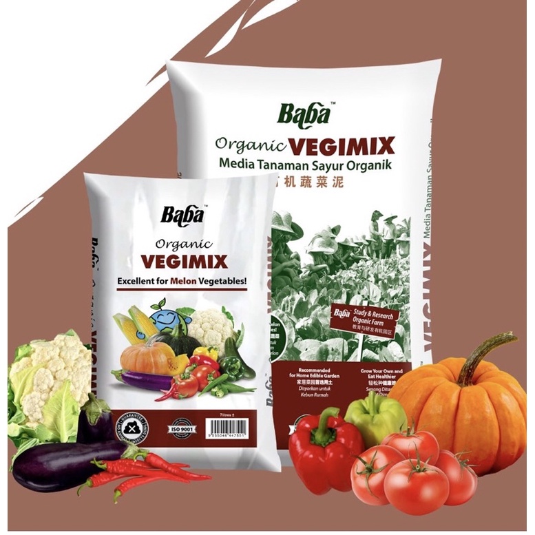 READY STOCK🌿28L BaBa Organic Vegimix🌿Tanah Tanaman Sayur Organik 🌿 Soil ...