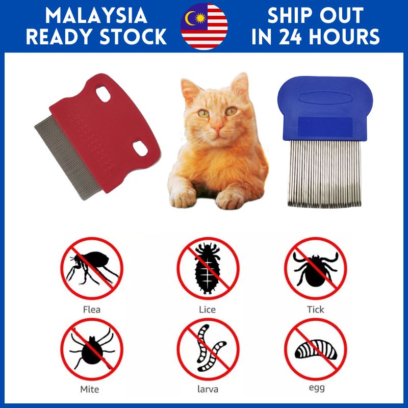 Sikat Kutu Kucing Sisir Kutu Kuching Sikap Lice Comb Cat Flea Comb Anti ...