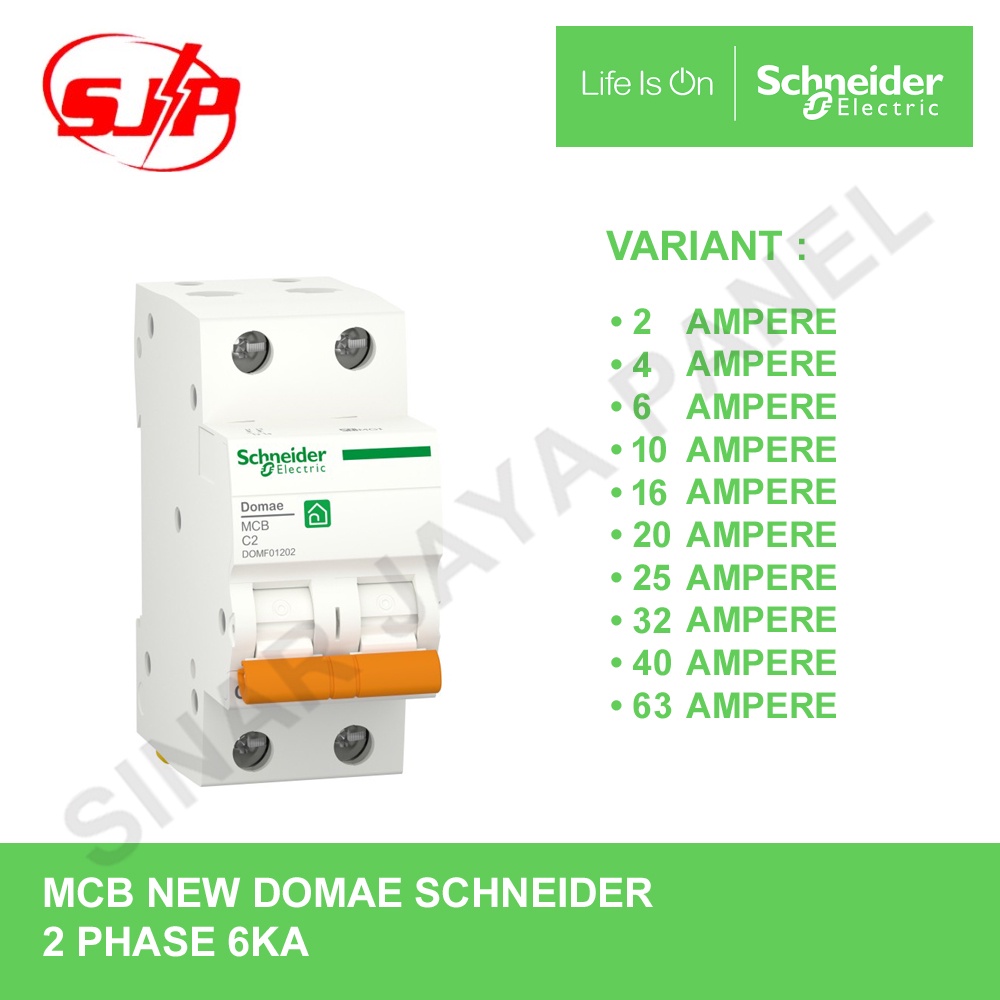 MCB NEW DOMAE SCHNEIDER 2 PHASE 2A 4A 6A 10A 16A 20A 25A 32A 40A 63A ORIGINAL | Shopee Malaysia