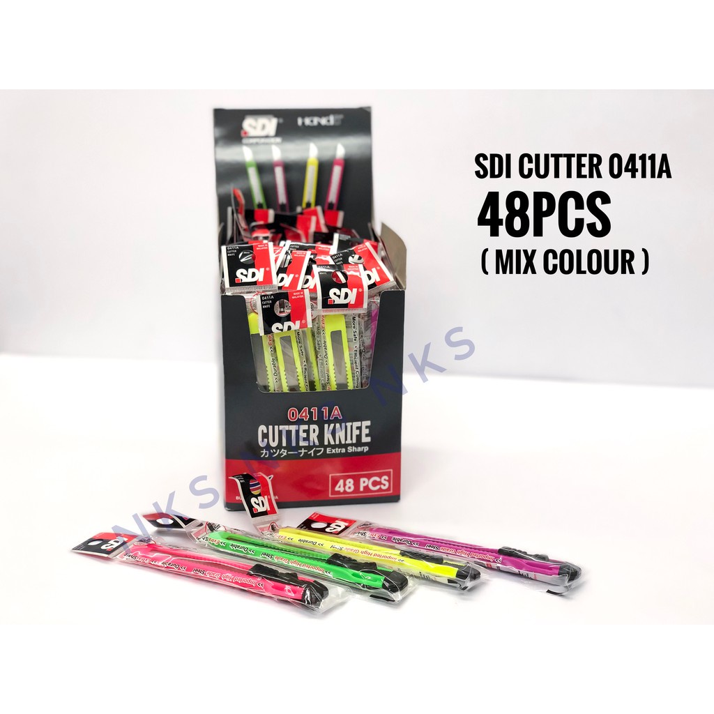 SDI CUTTER KNIFE (S) 0411A (ORIGINAL) -MIX COLOUR (48PCS) | Shopee Malaysia
