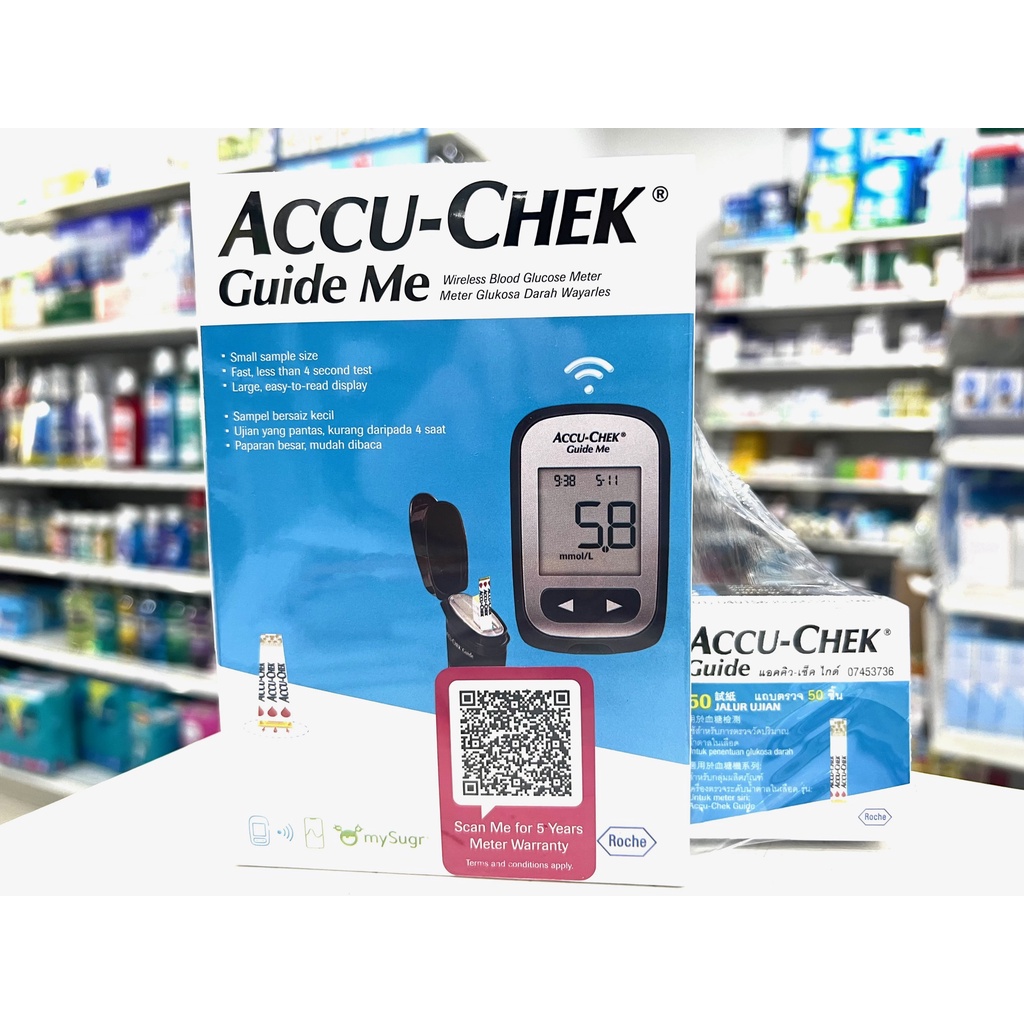 ACCU-CHEK Guide Me Blood Glucose Meter + Test strips | Shopee Malaysia