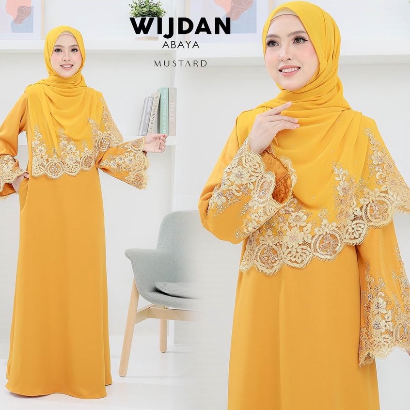 Abaya Wijdan Dewasa Dan Budak WarnaMustard | Shopee Malaysia