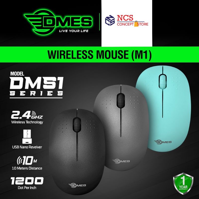DMES DMS1-M1 2.4G Wireless Mouse with USB Nano Receiver / Optical ...