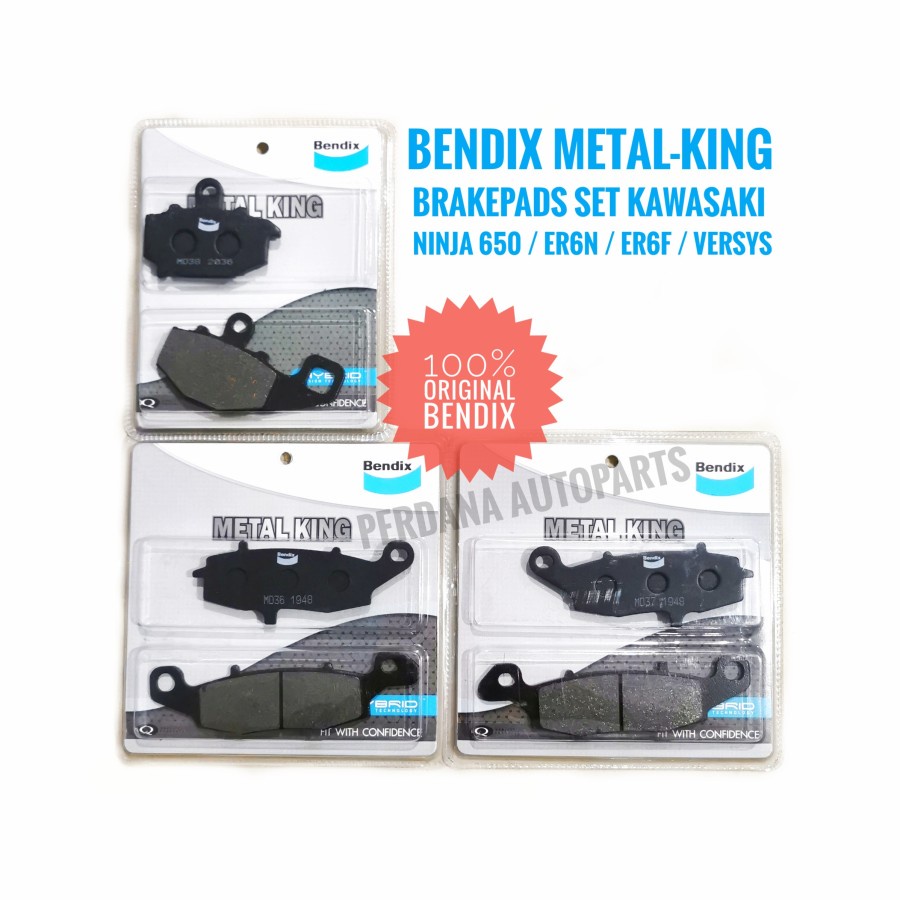 Bendix Metal King Brakepads Genuine Original Kawasaki 650 / ER6N / ER6F / Versys Brake Pads ...