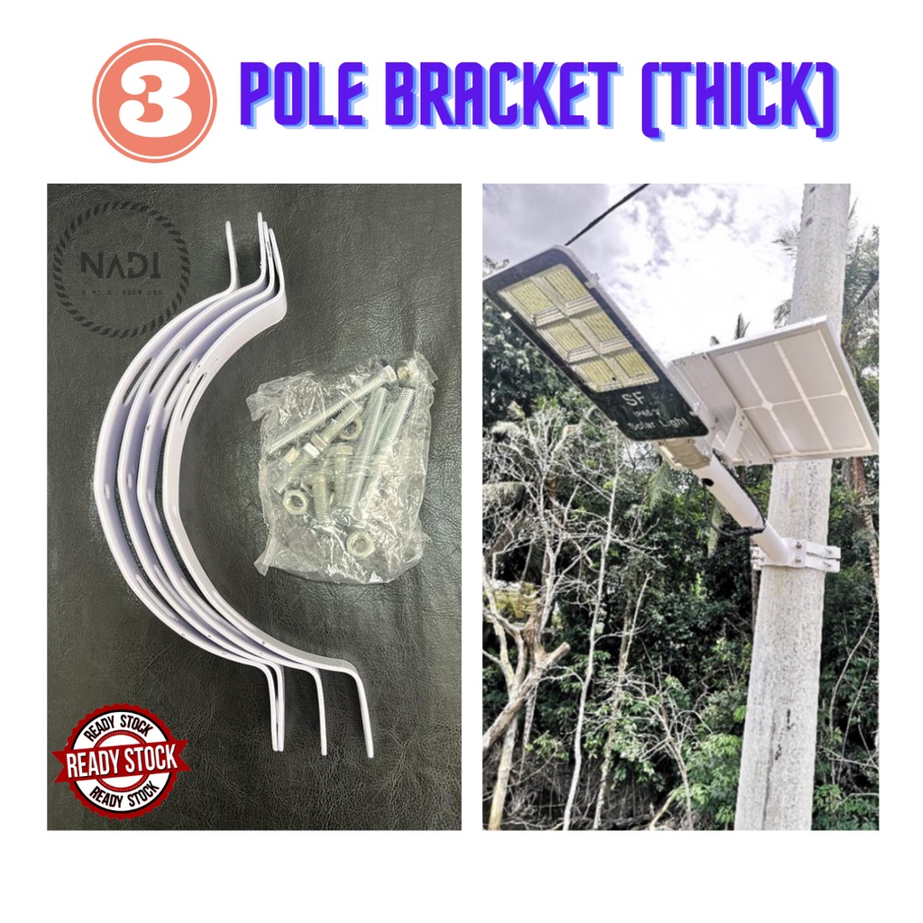 Bracket Lampu Solar Jalan Untuk Tiang Bulat Besar / Kecil Diameter +-20 ...