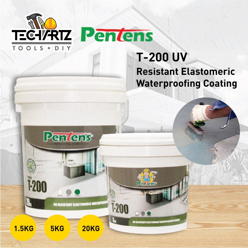 PENTENS 5KG T-200 UV RESISTANT ELASTOMERIC WATERPROOFING COATING / PU WATERPROOFING COATING ...