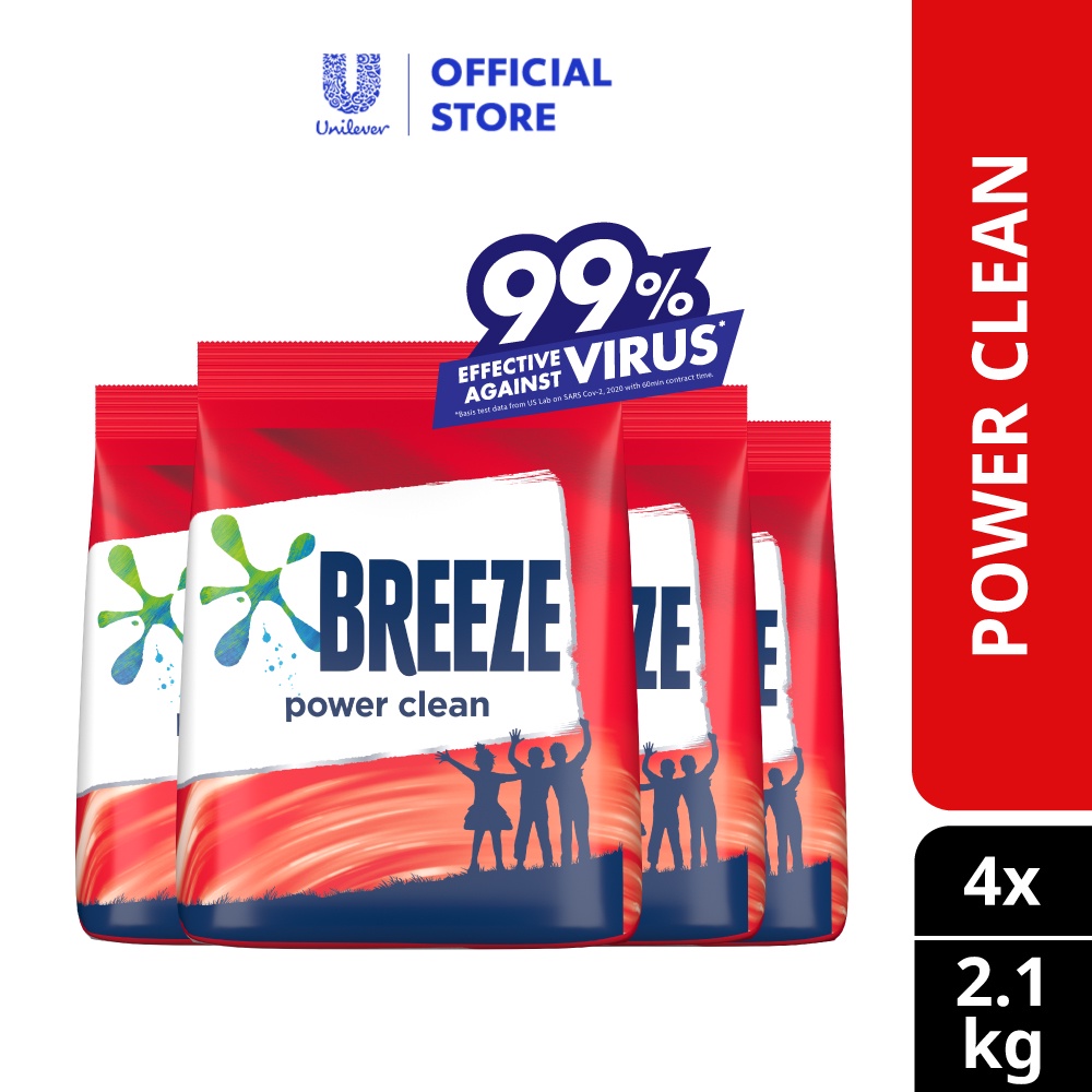 [Bundle of 4] Breeze Powder Detergent Power Clean 2.1kg | Shopee Malaysia