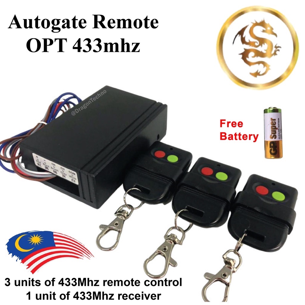 Autogate Gate Wireless Remote Control 2 Channel 433Mhz | Shopee Malaysia