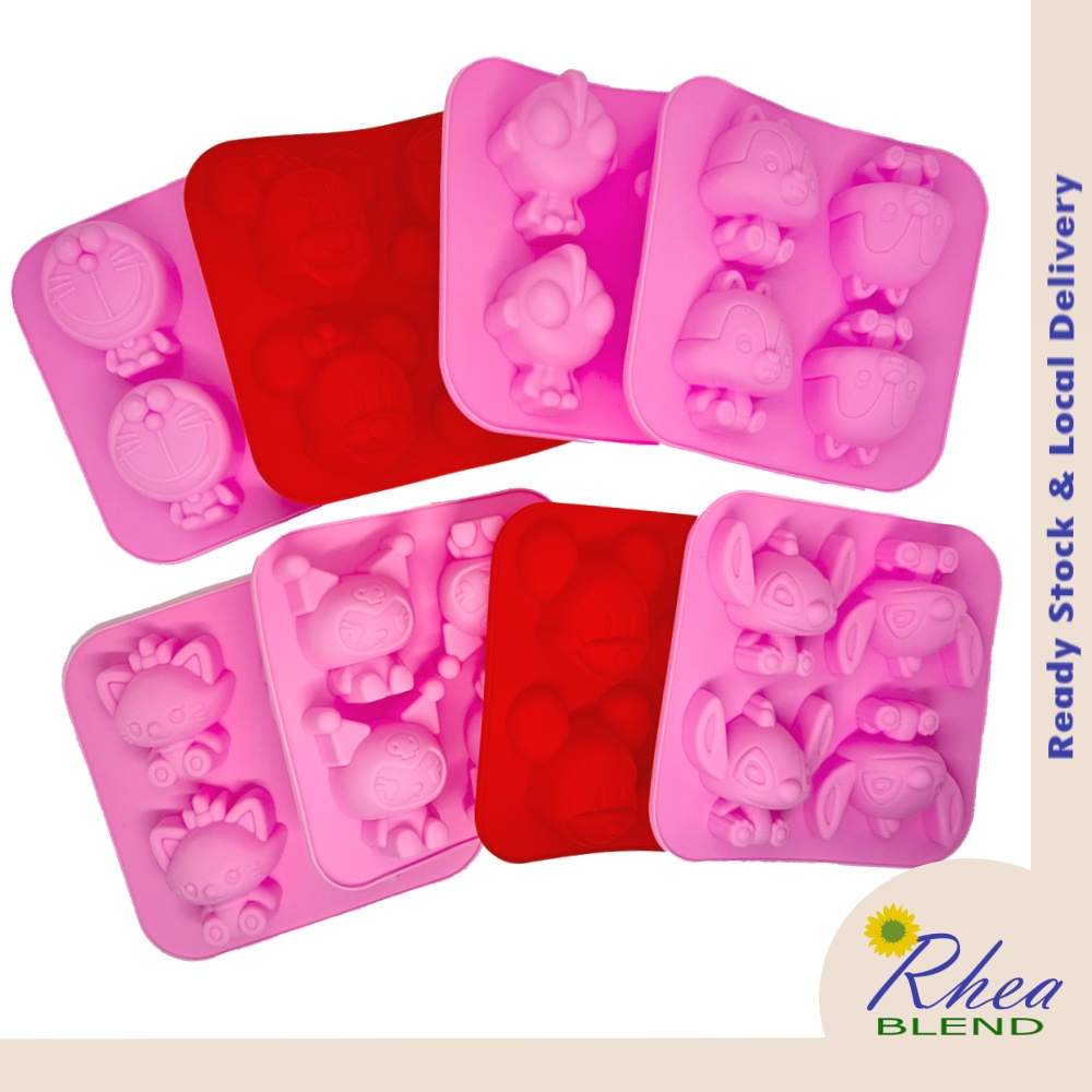 Silicone Mould 4 Cavity Cartoon Ultraman Minnie Cat Stitch Chipmunks ...