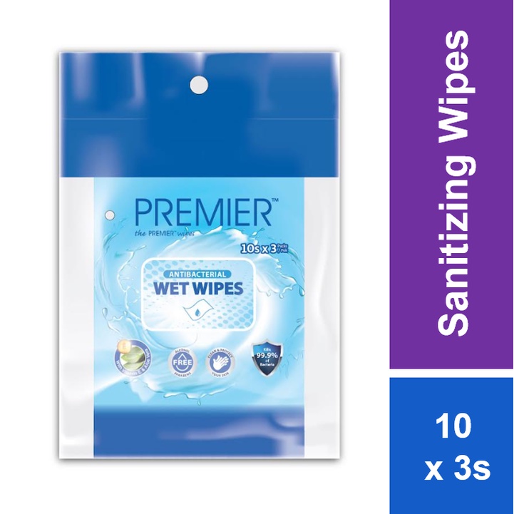Premier Sanitizing Wipes 10s x 3 | Shopee Malaysia