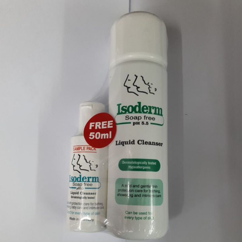 Isoderm Soap Free PH5.5 Liquid Cleanser 250ml Foc 50ml (Expiry Date:12/ ...