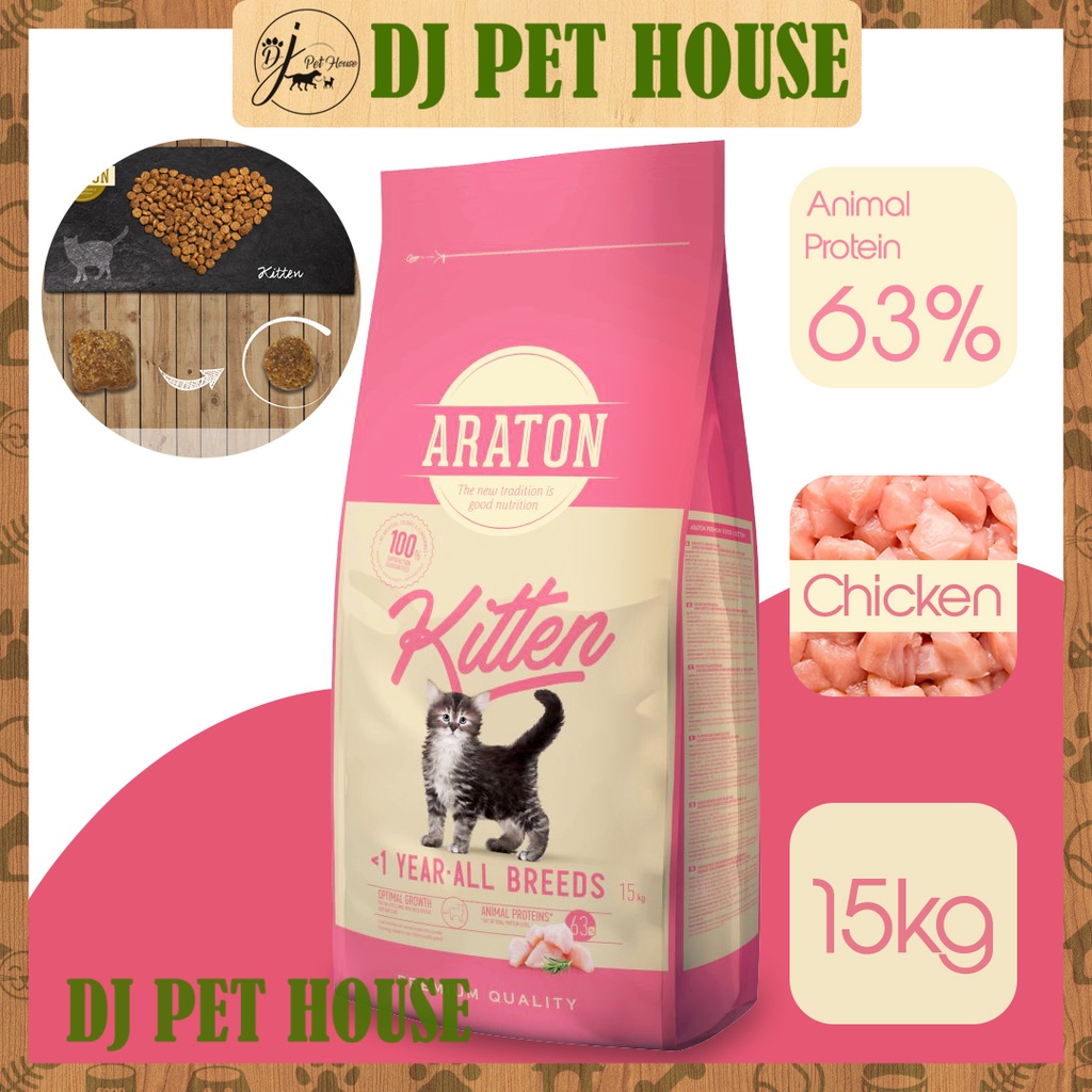 Araton Kitten Cat Food 15kg Dry Cat Food/Cat Dry Food/Makanan Anak ...