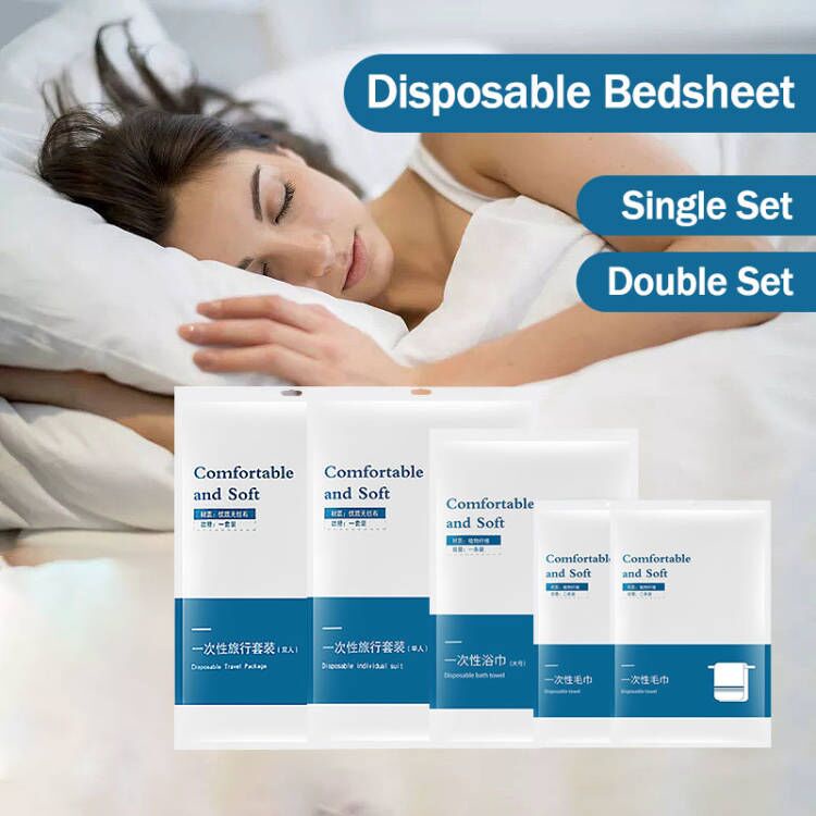 New Disposable pillowcase, bed sheet, quilt cover bed linen Double ...