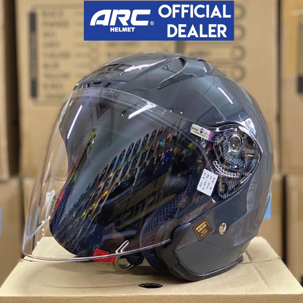 ARC XR Supreme Grey Open Face Helmet 2022 💯 ORIGINAL | Shopee Malaysia