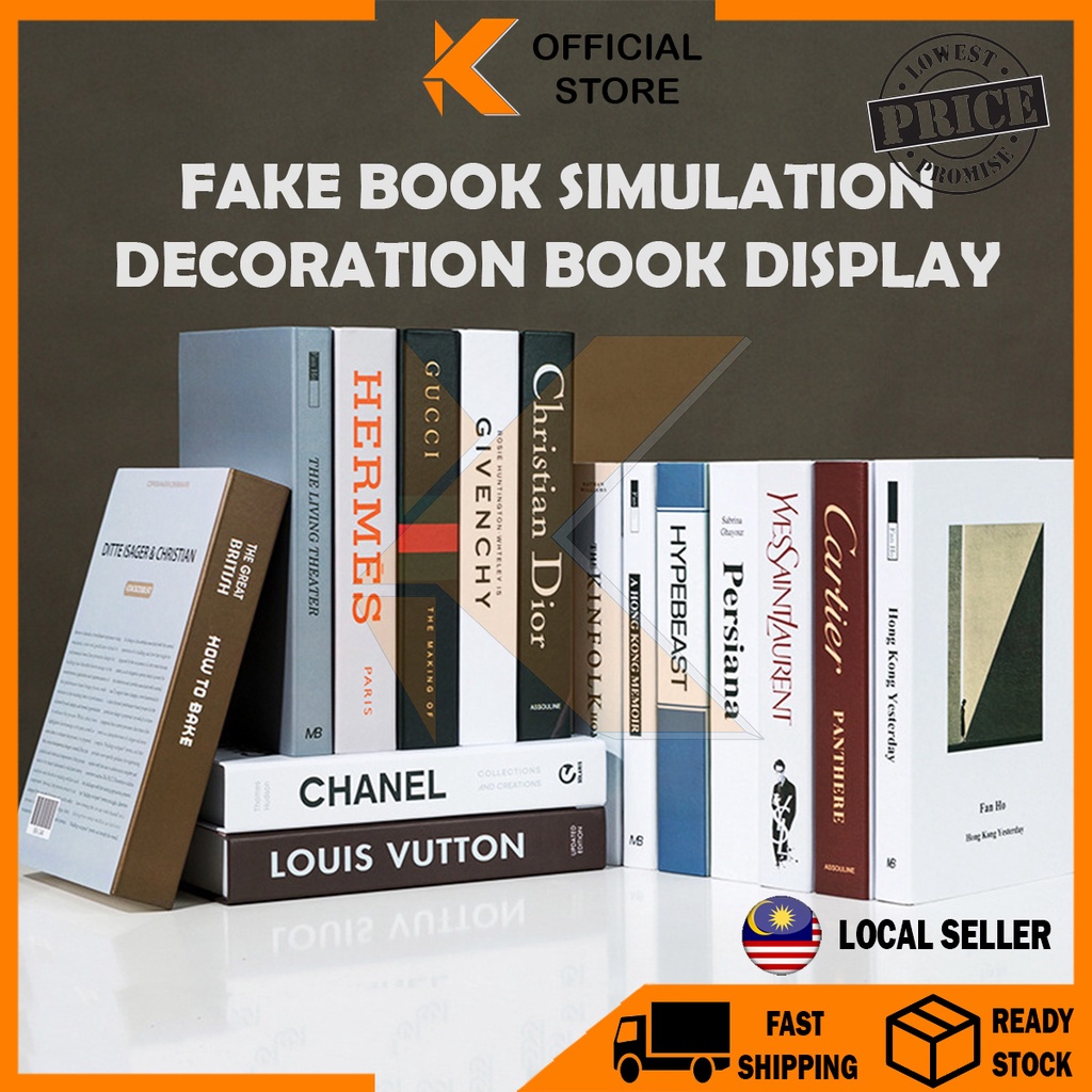 【K-Home】Fake Book Home Decoration Branded Fake Designer Book Display ...