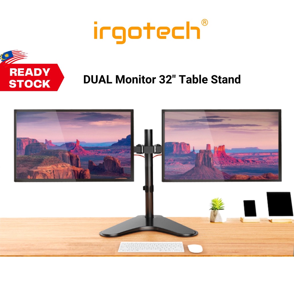 IRGOTECH Dual Monitor Stand for Monitor up to 32’’ Double Monitor Arm ...