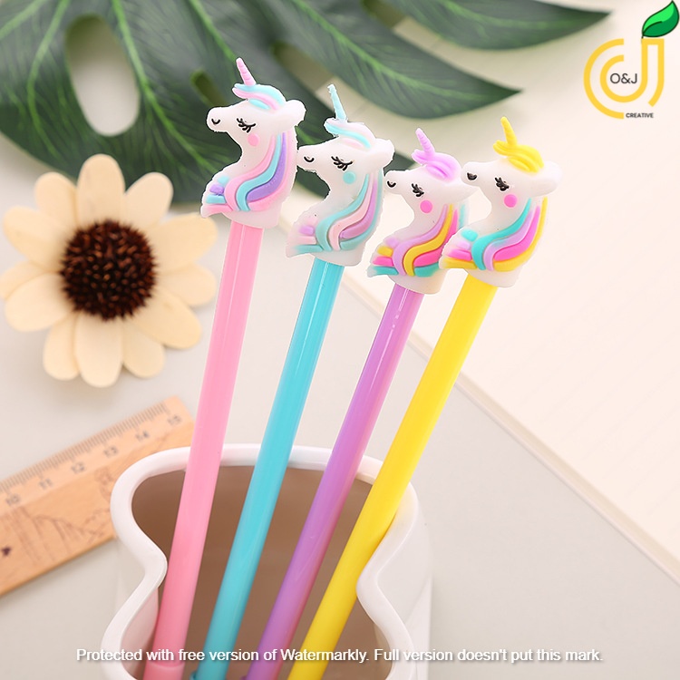 HADIAH KANAK KANAK - CUTE UNICORN KIDS PEN WRITING SCHOOL USE PEN ...