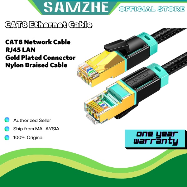SAMZHE CAT 8 Ethernet Cable SFTP 40Gbps Super Speed RJ45 Network Cable ...