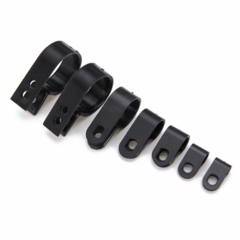 10/25/50pcs Black Nylon R shape Cable Clamp Clip UV Resistant Wire ...