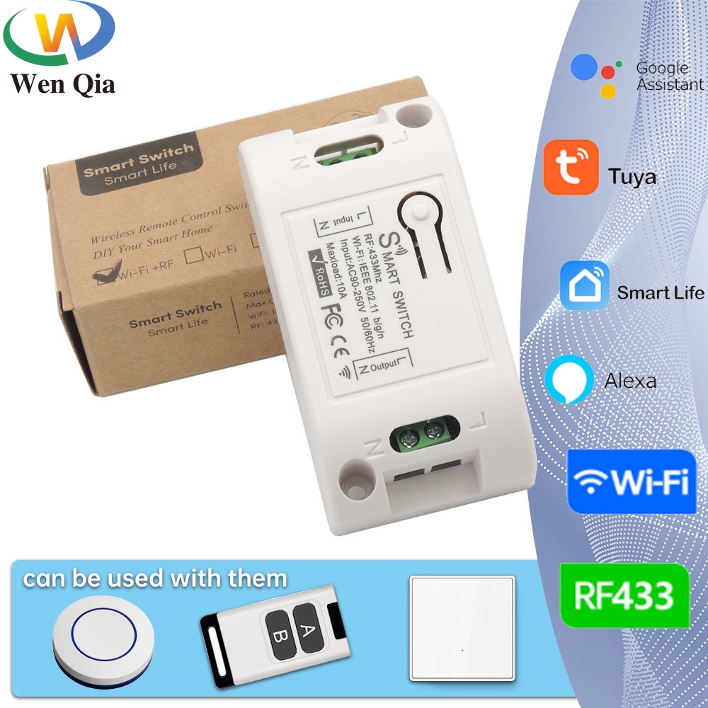 Tuya Smart Life Wifi Rf Light Switch AC 110V 220V 10A Relay Receiver ...