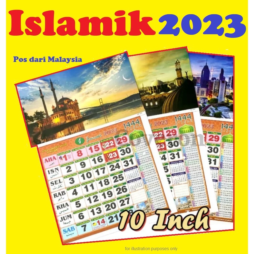 2024 Kelendar Kalendar Islam Islamik 2023 Kerender Dinding Wall Hanging Islamic Calendar ...