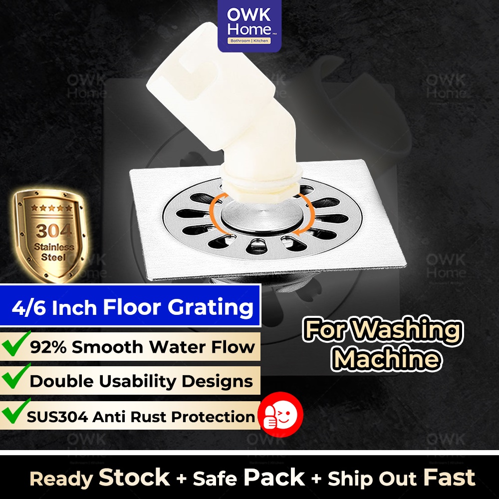 10/15cm SUS304 Stainless Steel Washing Machine Floor Trap Drain Grating ...