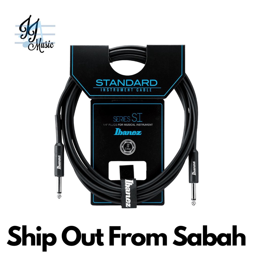 Ibanez SI10 SI Series Guitar Instrument Cable, 10ft, 2 Straight Plugs ...