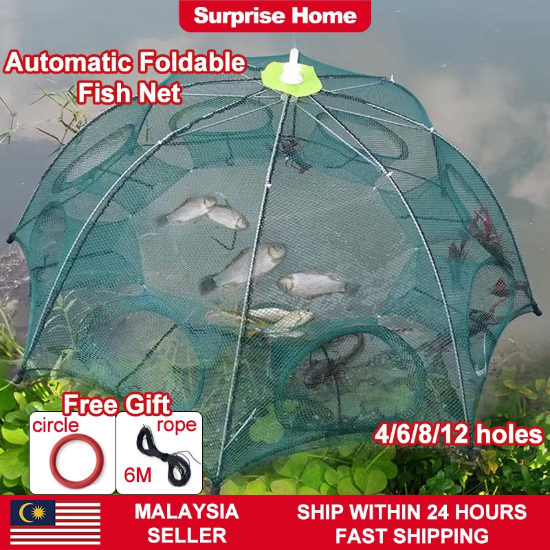 Fishing Net Udang Bubu Ikan Ketam Tangsi Peralatan Shrimp Jala Payung ...