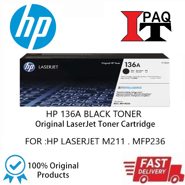 HP 136A Black Original LaserJet Toner Cartridge | Shopee Malaysia