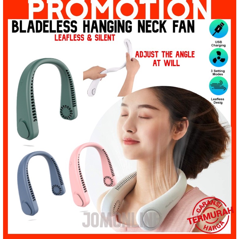🌹READY STOCK🌹 Mini Neck Fan USB Rechargeable Neck Hanging Dual Cooling ...