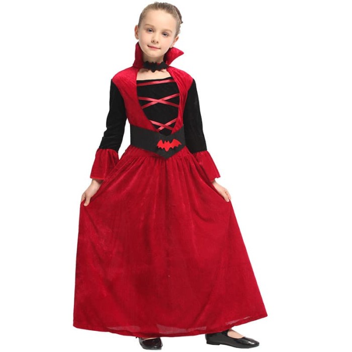 Red Devil Vampire Toddler Girl Halloween Costume Kids Dracula Costume ...