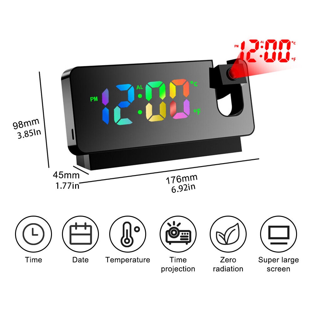 ☺『New』 LED Digital Alarm Clock Watch Table Electronic Desktop Clocks ...
