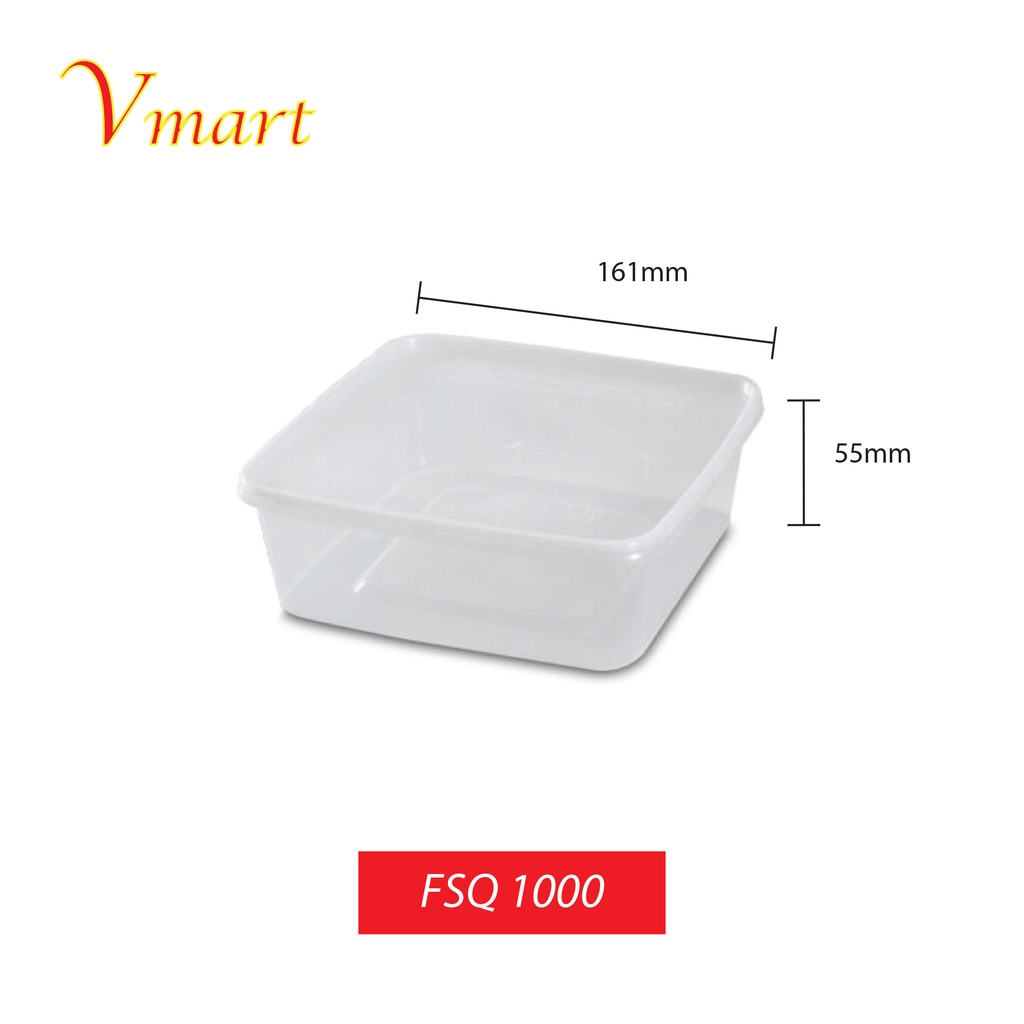 [50pcs] Felton PP Square Food Container / Disposable Clear Plastic ...