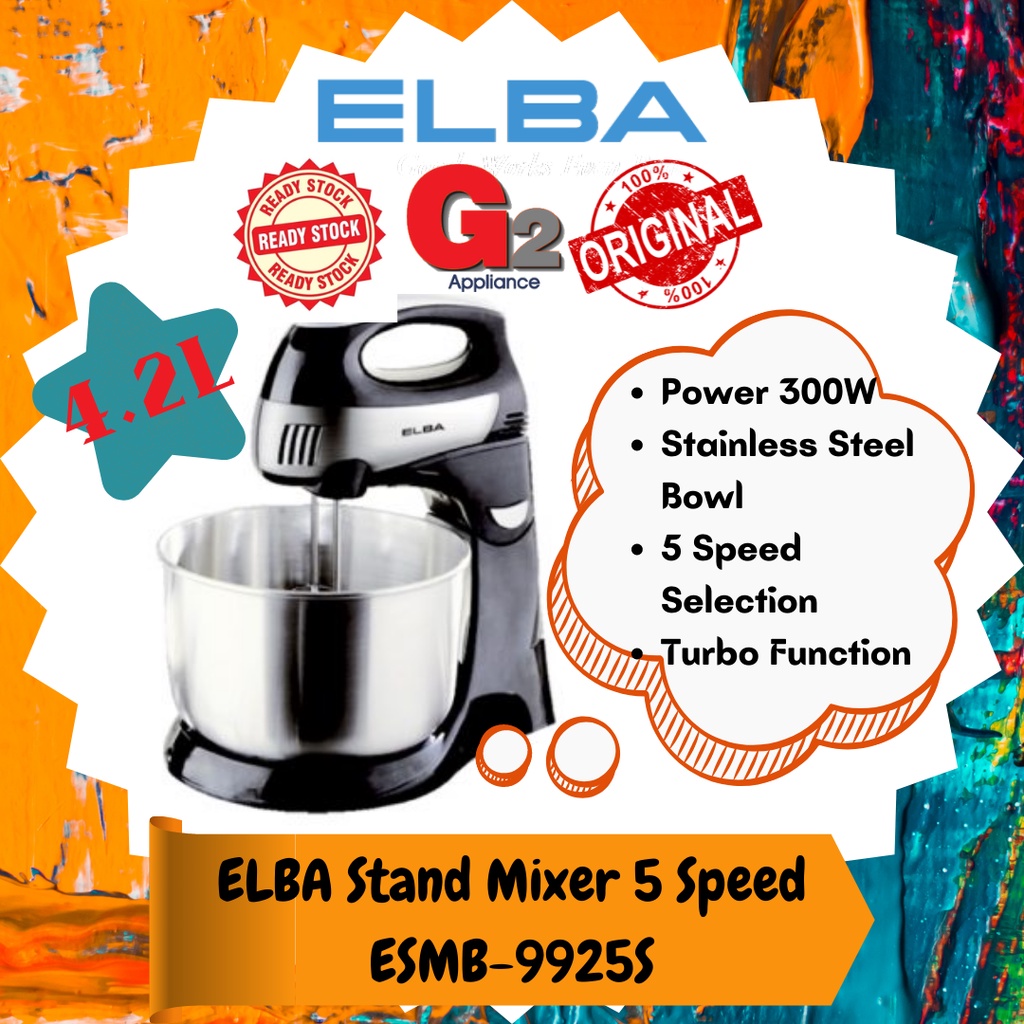 Elba stand mixer stainless Steel 4.2Liter ESMB-9925S ( READY STOCK ...