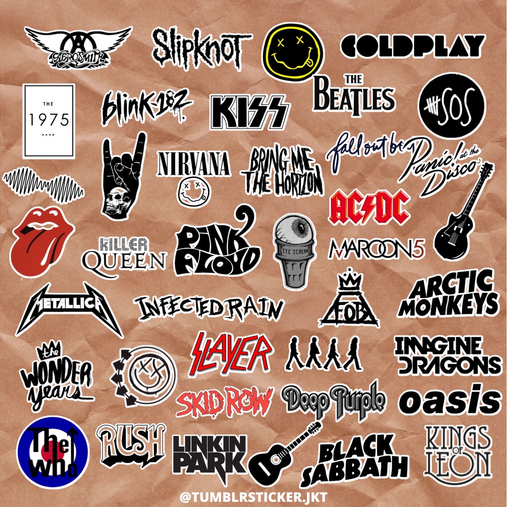 Tumblr Hype Sticker | Band Logo Pack | Shopee Malaysia