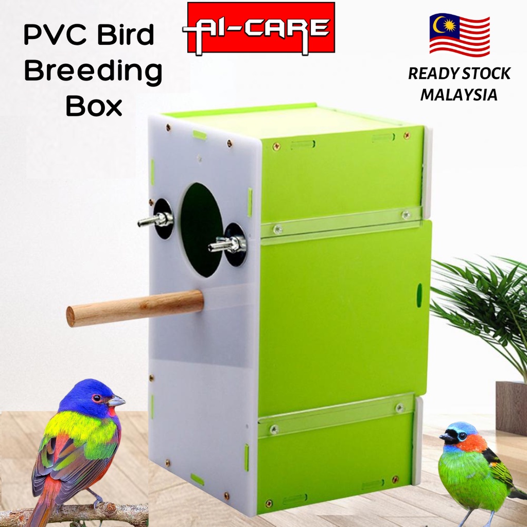 Acrylic Bird Breeding Box Lovebird Parrot House Solid Compartment PVC ...