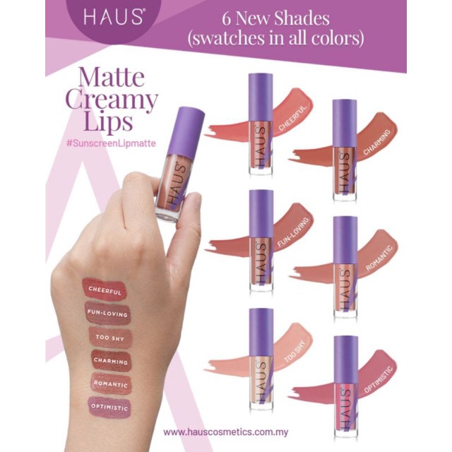 LIPSTICK HAUS COSMETICS LIPMATTE (MATTE CREAMY LIPS ) | Shopee Malaysia