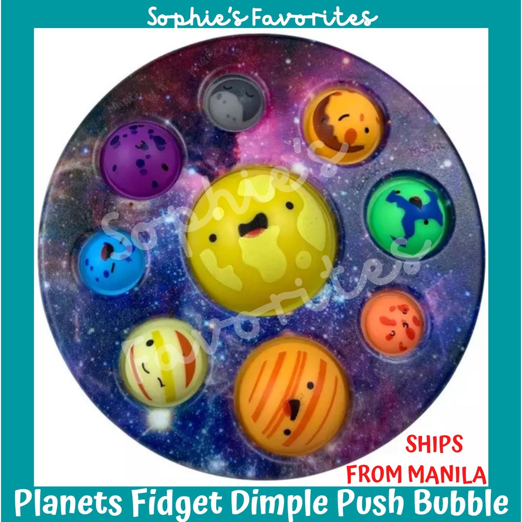 Planets Push Bubble Fidget Toys Dimple Sensory Toy Solar System Stress ...