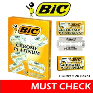 Razor Blades BIC Chrome Platinum 5 Blades Double Edge 1 Outer 20 Box ...