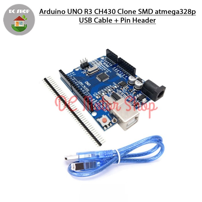 Arduino Uno R3 Ch340 Clone Smd Atmega328P + Usb Cable + Pin Header | Shopee Malaysia