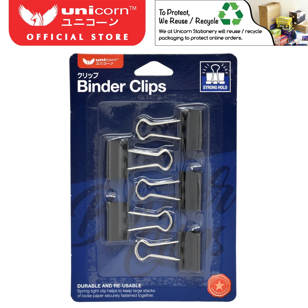 Unicorn Stationery 5pcs 25mm Black Binder Double Clip UBC-25MM | Shopee ...